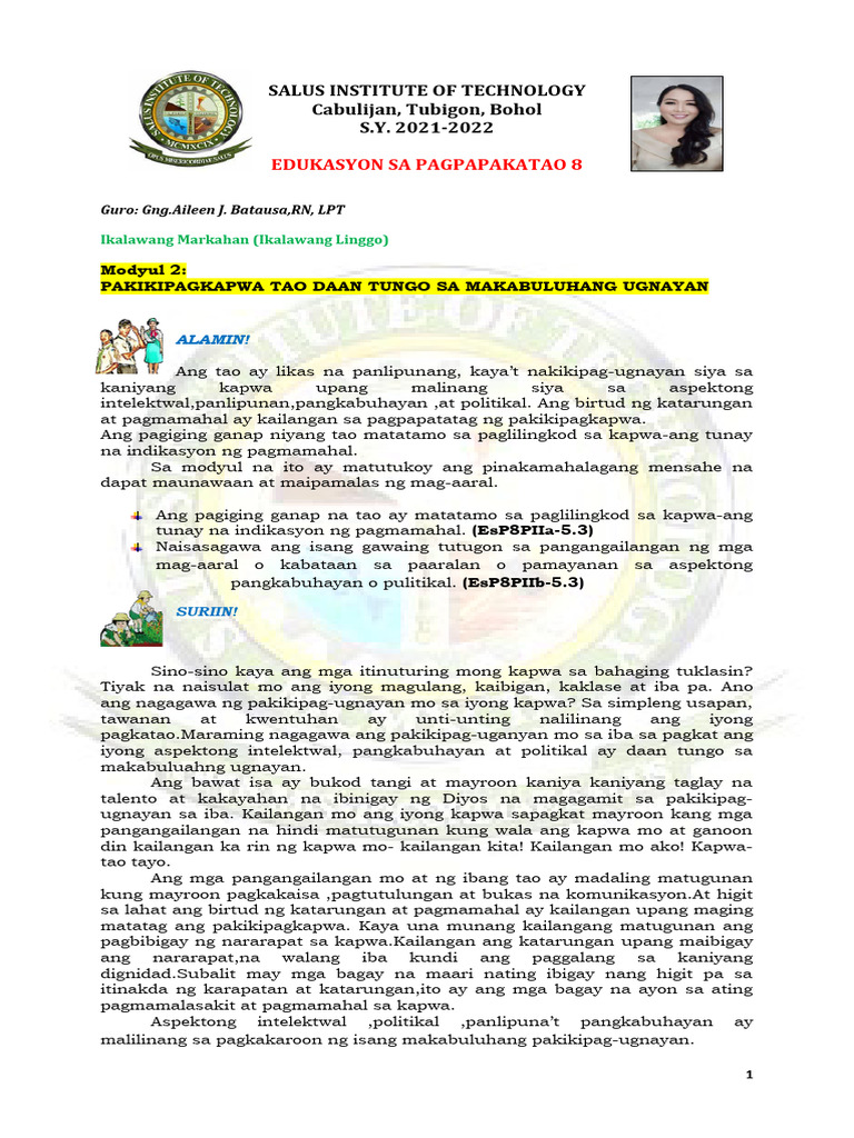 ESP Q2 Week 2 | PDF