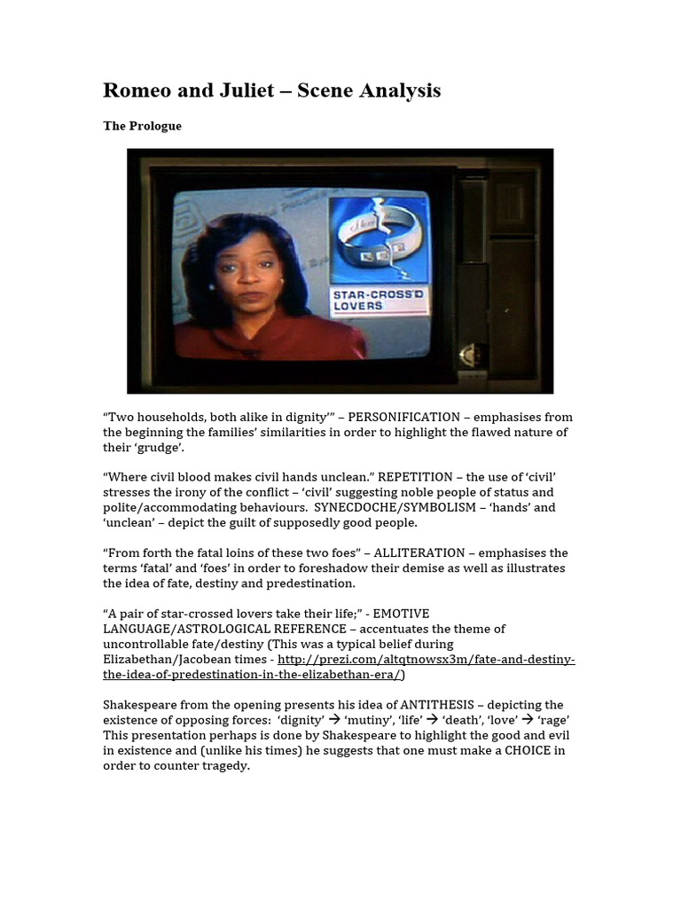 Romeo and Juliet - Key Scenes Analysis | PDF | Romeo And Juliet ...