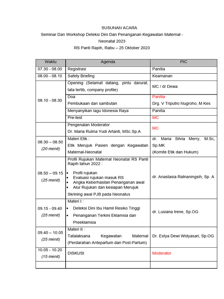 Susunan Acara | PDF | Pengembangan Diri | Sains & Matematika