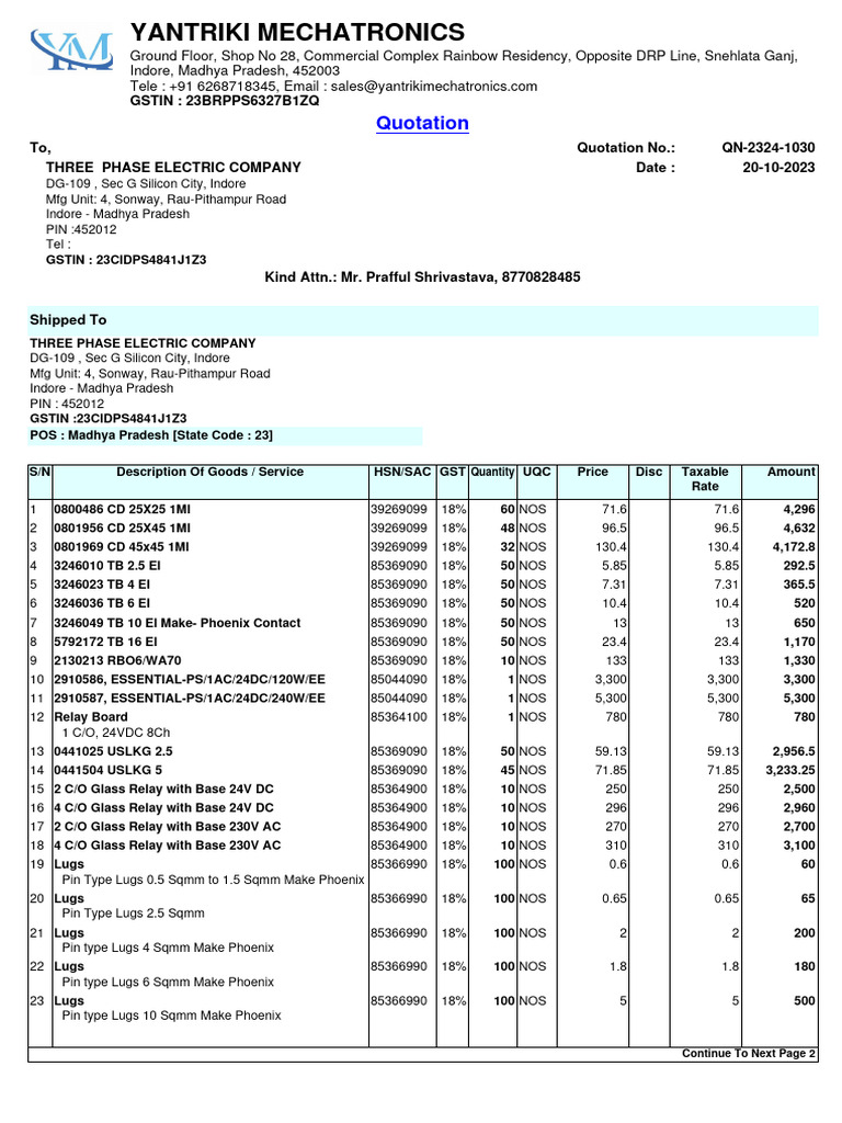 Quotation No. - QN-2324-1030 | PDF | Taxation | Public Finance