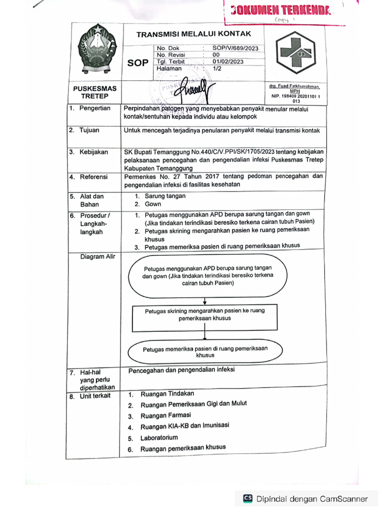 Sop Transmisi Melalui Kontak | PDF