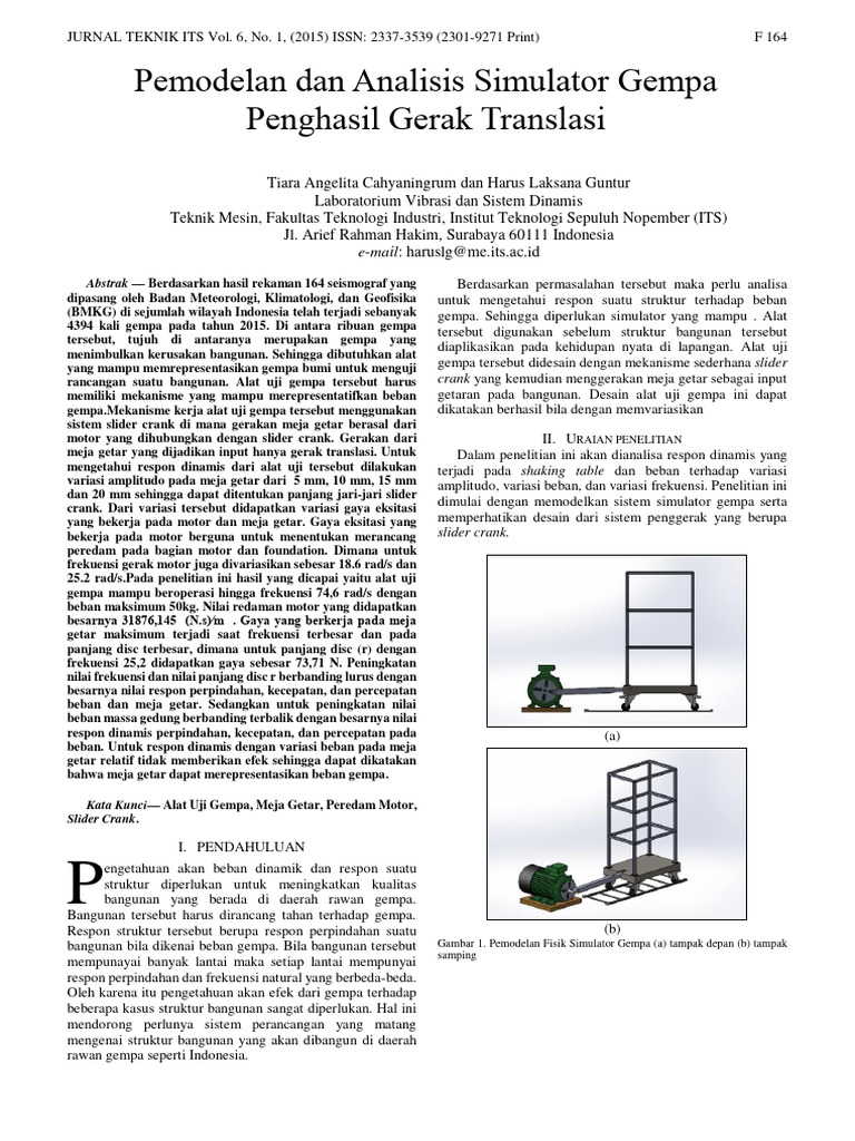 Pemodelan Dan Analisis Simulator Gempa P | PDF