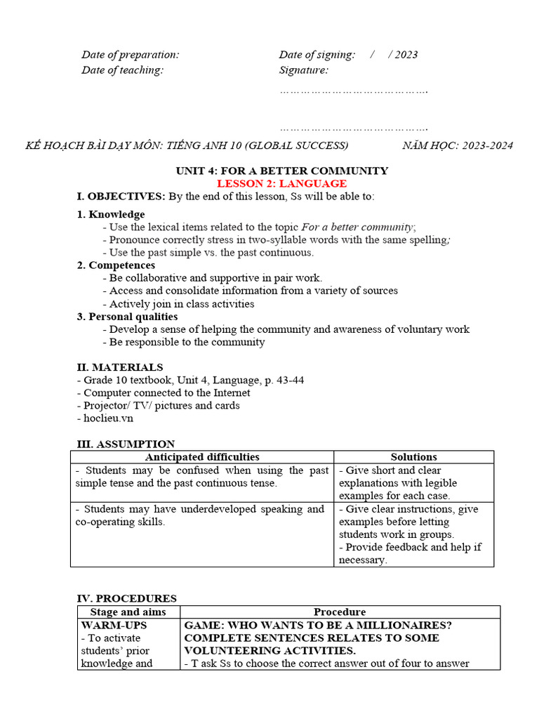 Unit 4 Language | PDF | Stress (Linguistics) | Vocabulary