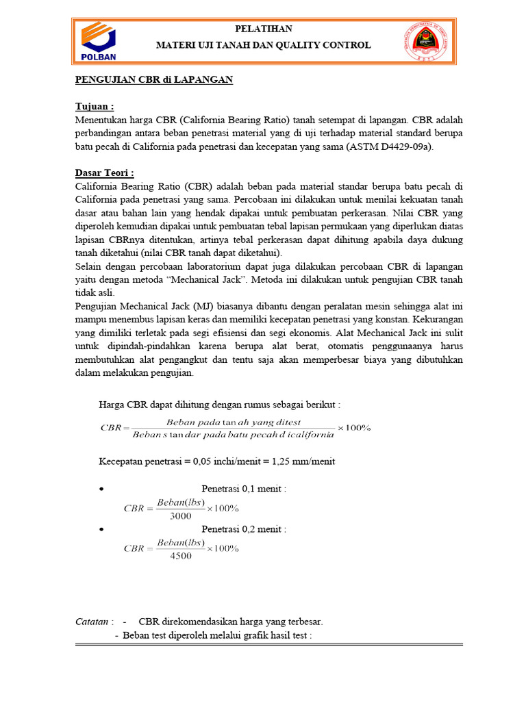 04 CBR Lapangan | PDF