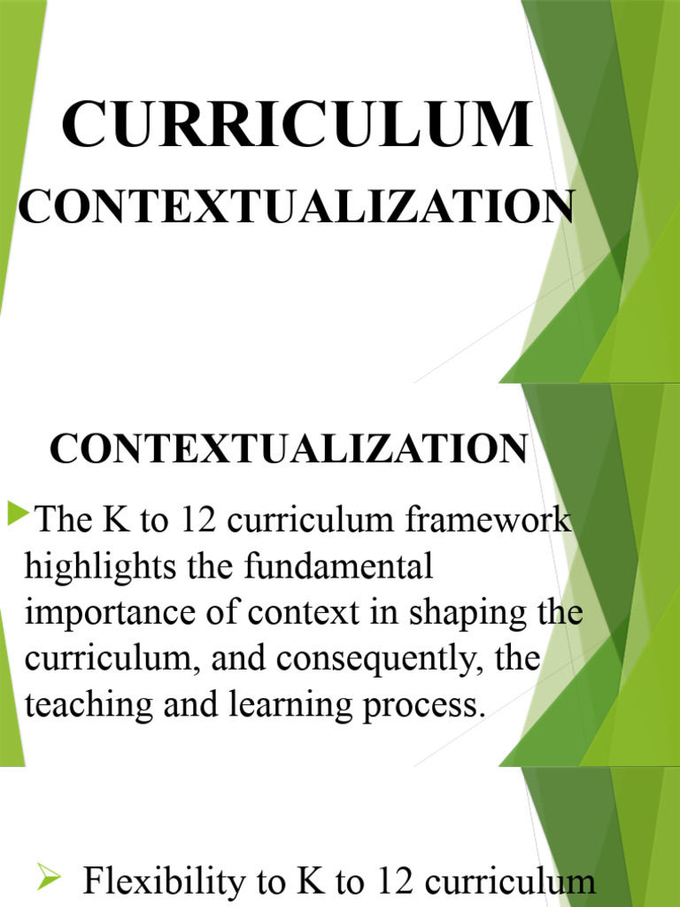 Curriculum Contextualization | PDF | Curriculum | Learning