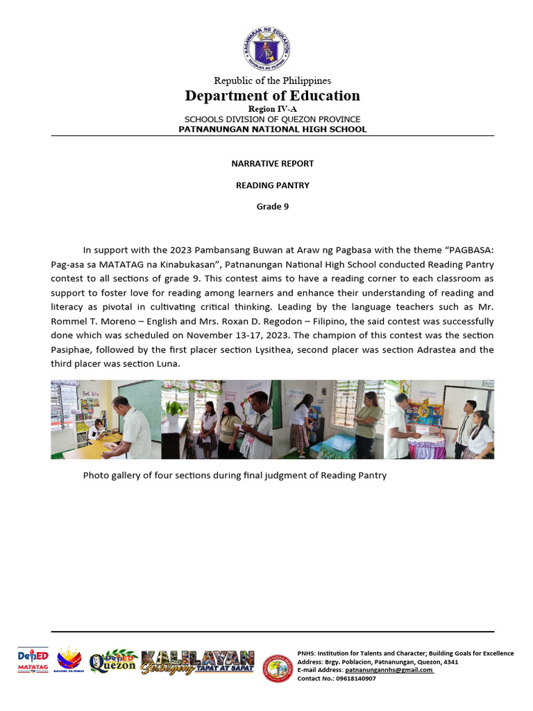 Araw NG Pagbasa Reading Pantry | PDF