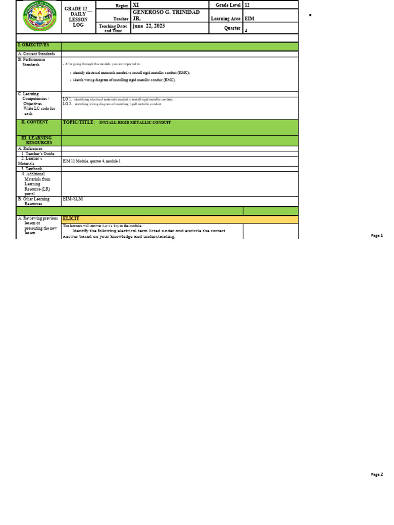 Cot 2 Dlpgrade 12 2023 | PDF | Pedagogy | Education Theory