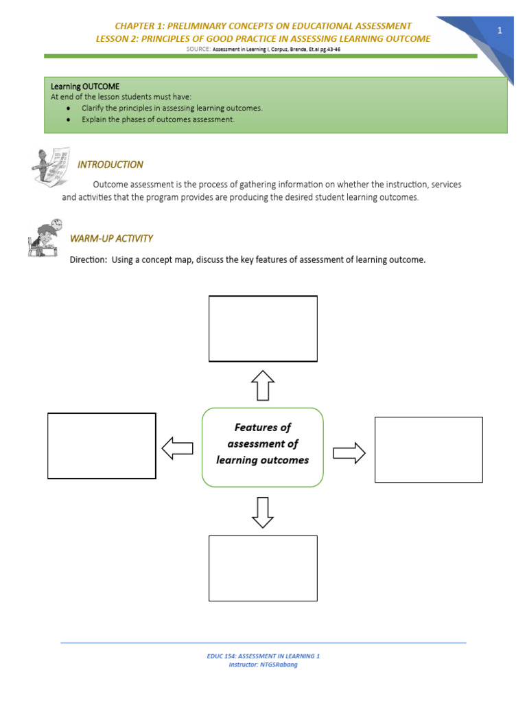 Lesson 2 Principles in Assessing Learning Outcome | PDF | Educational Assessment | Learning
