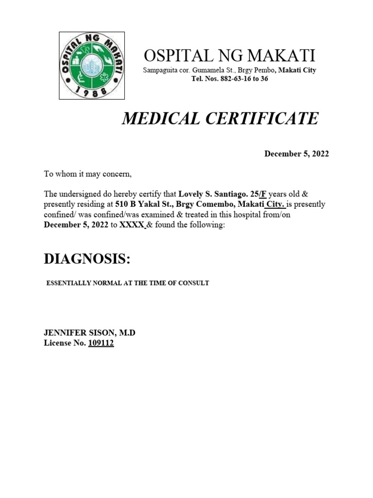 Lab's Med Cert 2023 | PDF