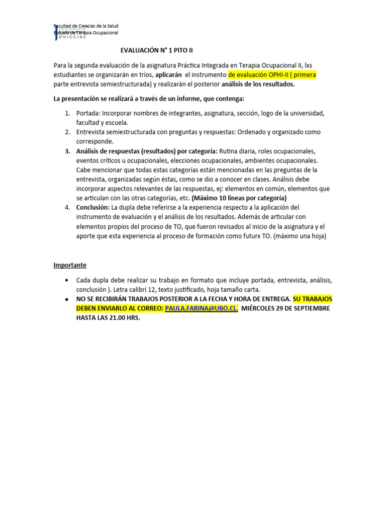 Evaluación OPHI-II | PDF