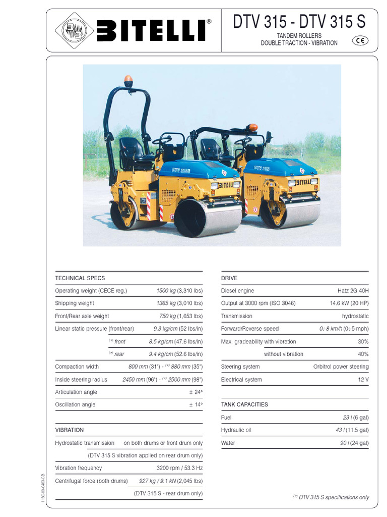 Bitelli DTV315-3 | PDF | Brake | Engines