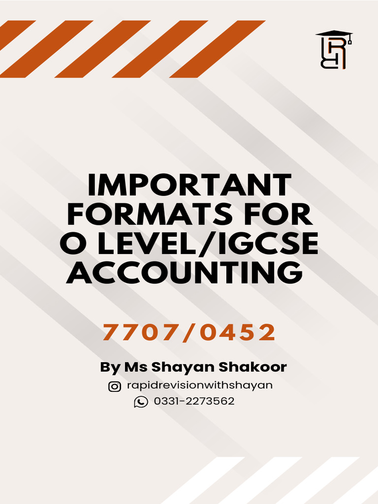 Important Formats For o Level Accounting 2 | PDF | Debits And Credits ...