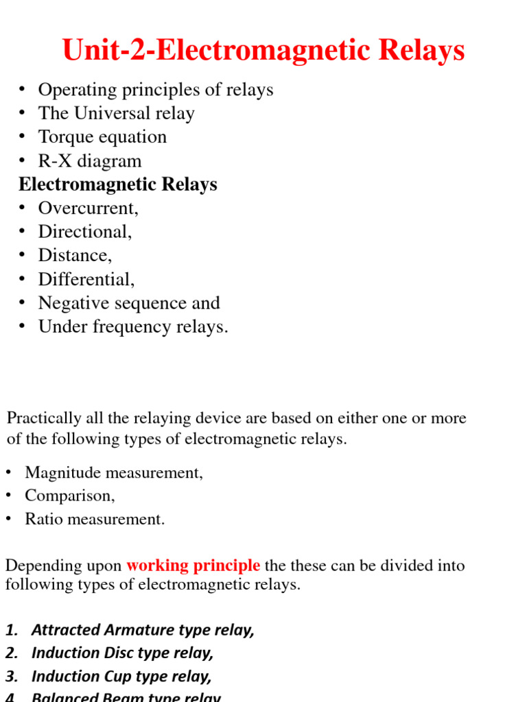 Unit 2 Electromagnetic Relays (Switchgear and Protection) | PDF | Relay ...