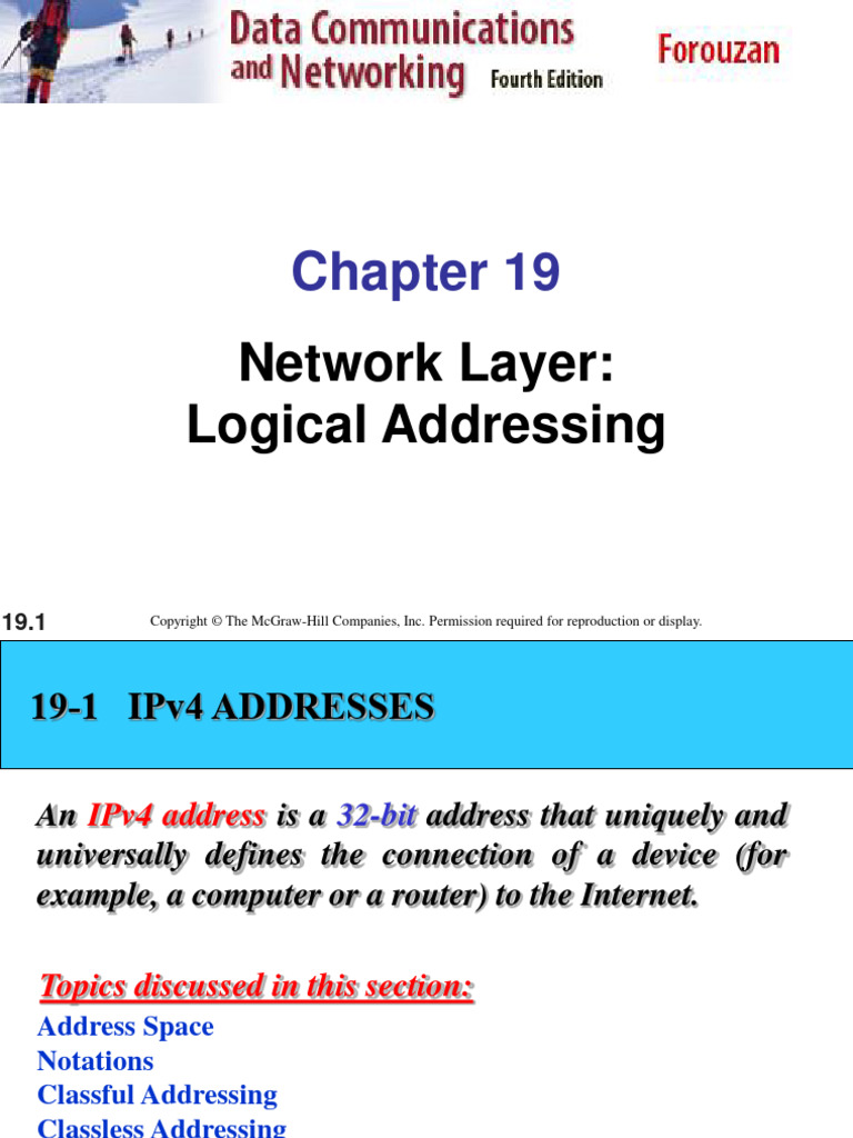 Ch 19 Lecture 4 Network Layer Logical Addressing Part 1 Pdf Network Layer Protocols