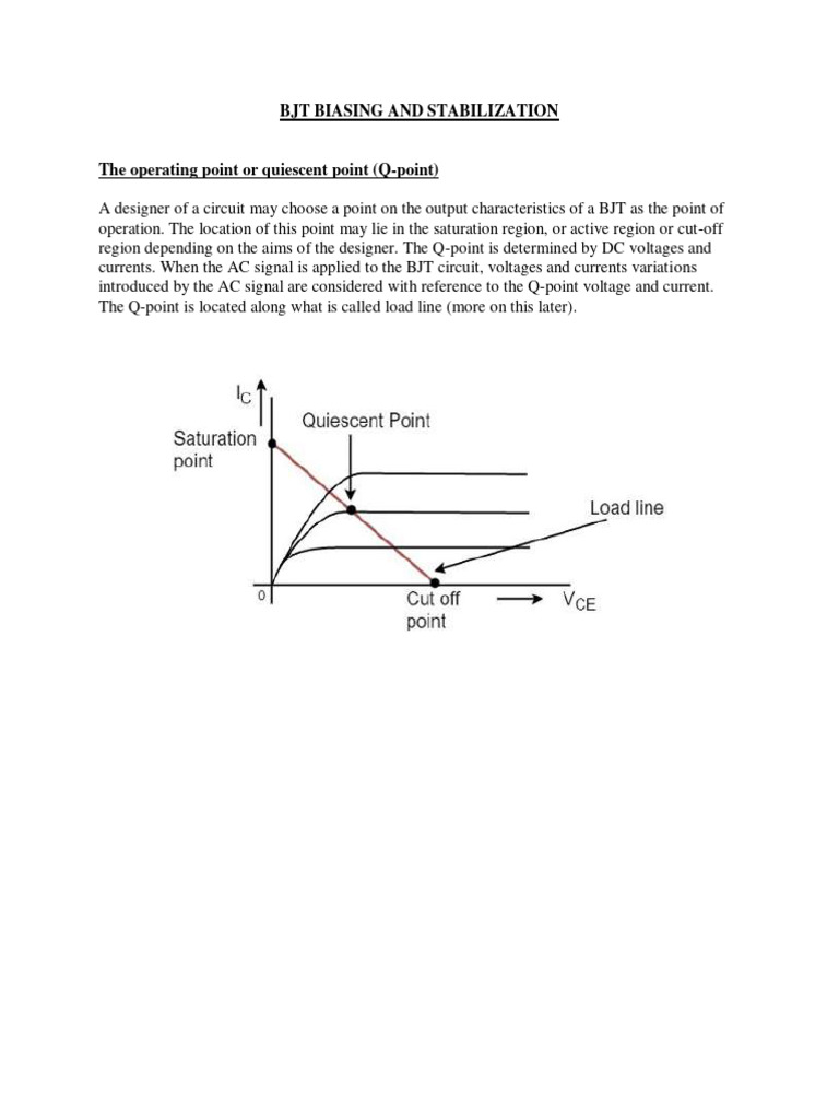 BJT Biasing and Stabilization | PDF | Bipolar Junction Transistor ...