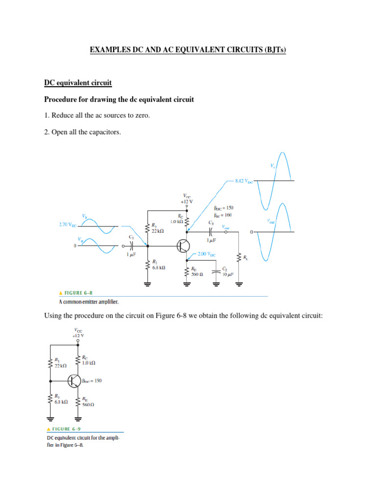 D.C and A.C Equivalent Circuits and Load Lines | PDF