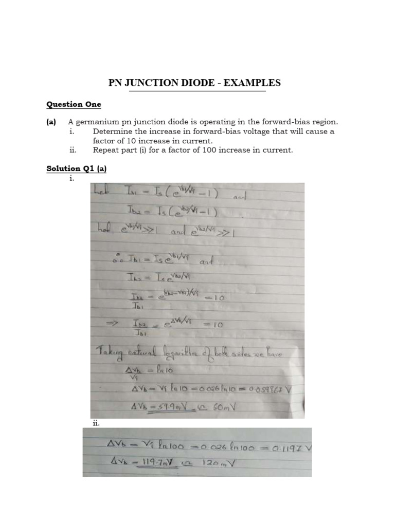 PN Junction Diode - Examples | PDF
