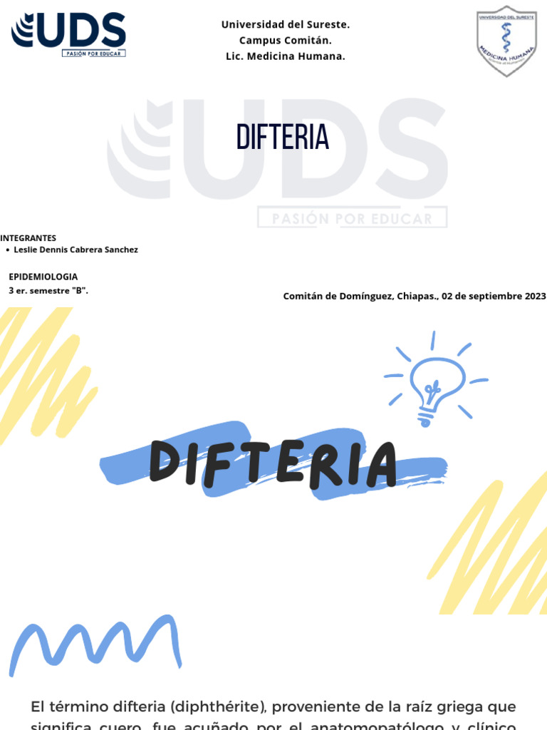 Exposisción Difteria 2 | PDF | Medicina | Cuidado de la salud