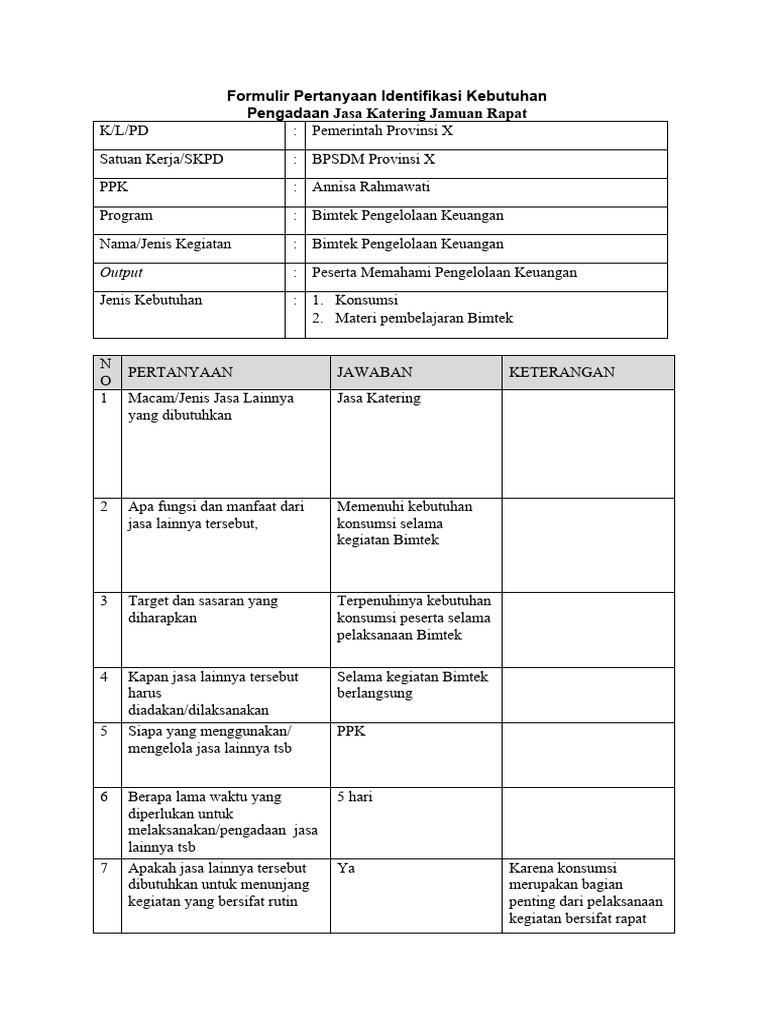 Lampiran 3 - Form Identifikasi Kebutuhan | PDF