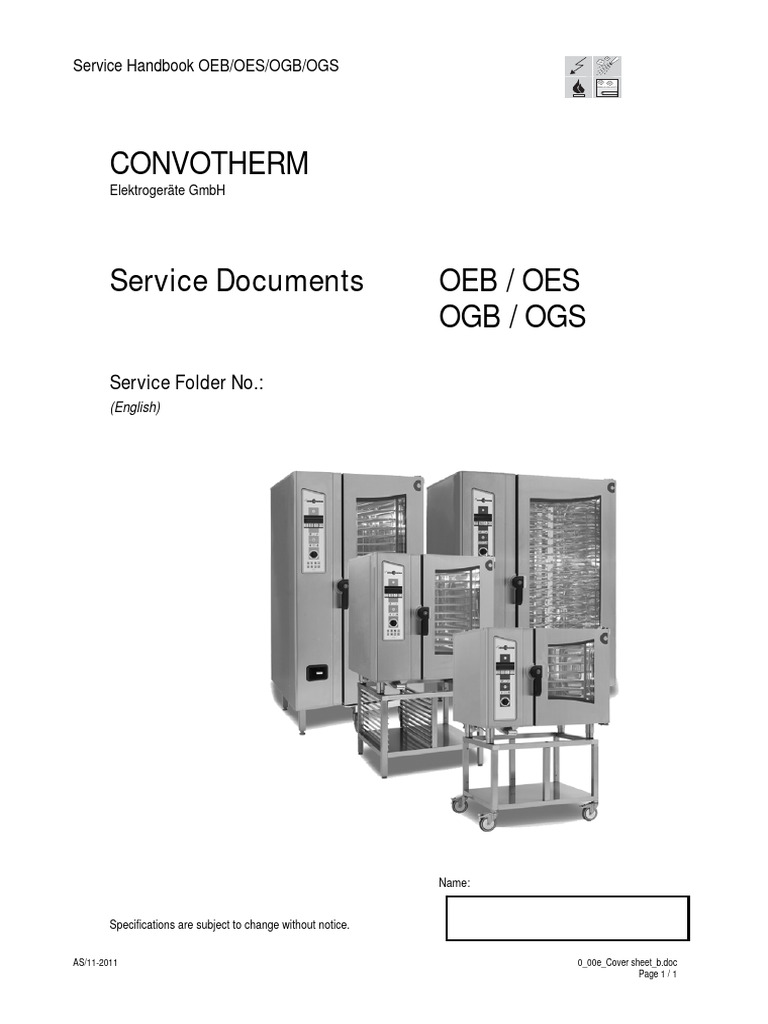 Convotherm Oes 6.10 y 20.20 Service Handbook | Download Free PDF | Heat ...