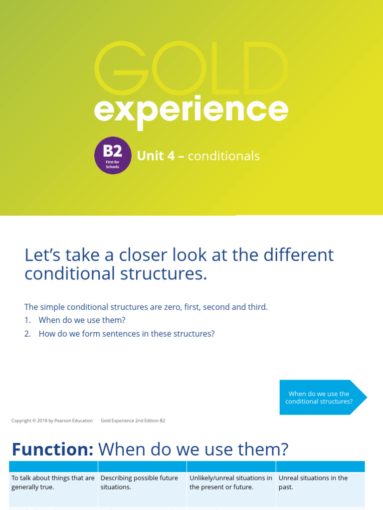 Gold Exp Grammar PPT B2 U4 | PDF | Verb | Syntax