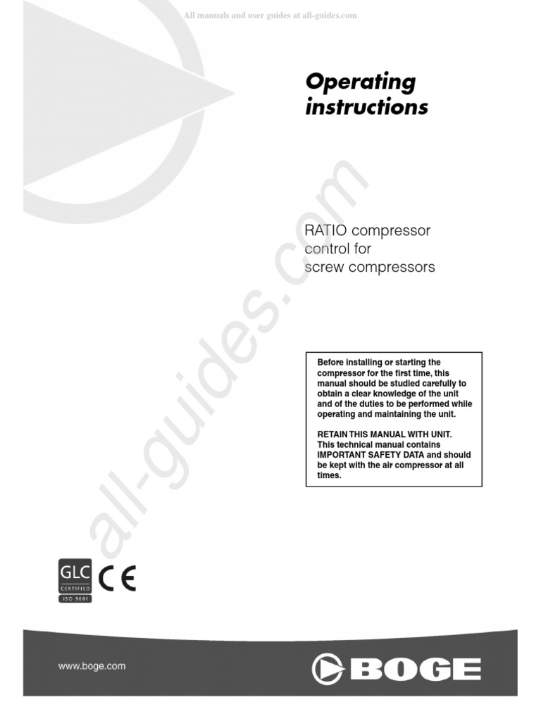 Boge Ratio Operating Instructions | PDF | Microcontroller ...