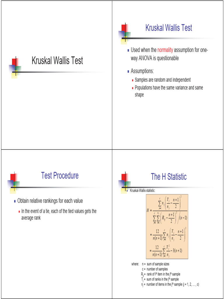 06 Kruskal Wallis Test | PDF | Teaching Mathematics | Statistical Analysis