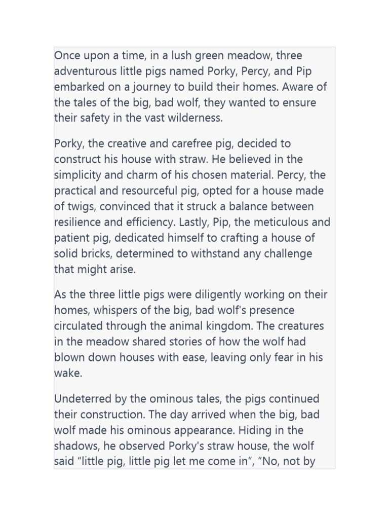 Three Little Pigs | PDF