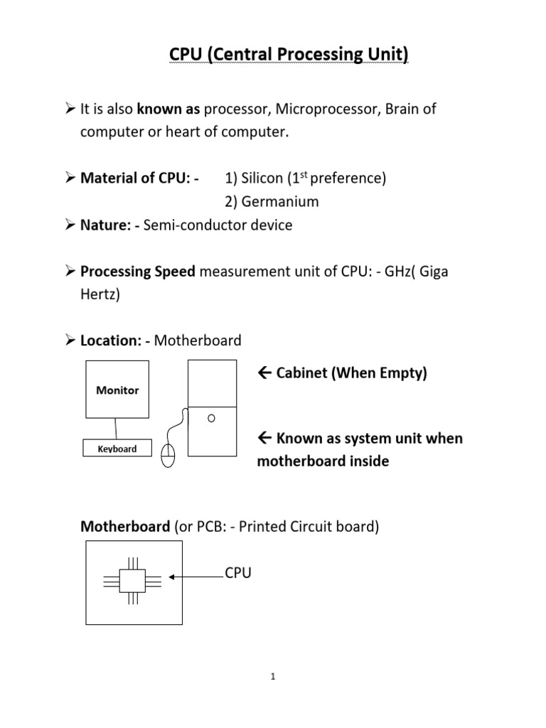 Basics of Computer Theory Part-1 | PDF | Printer (Computing) | Random Access Memory