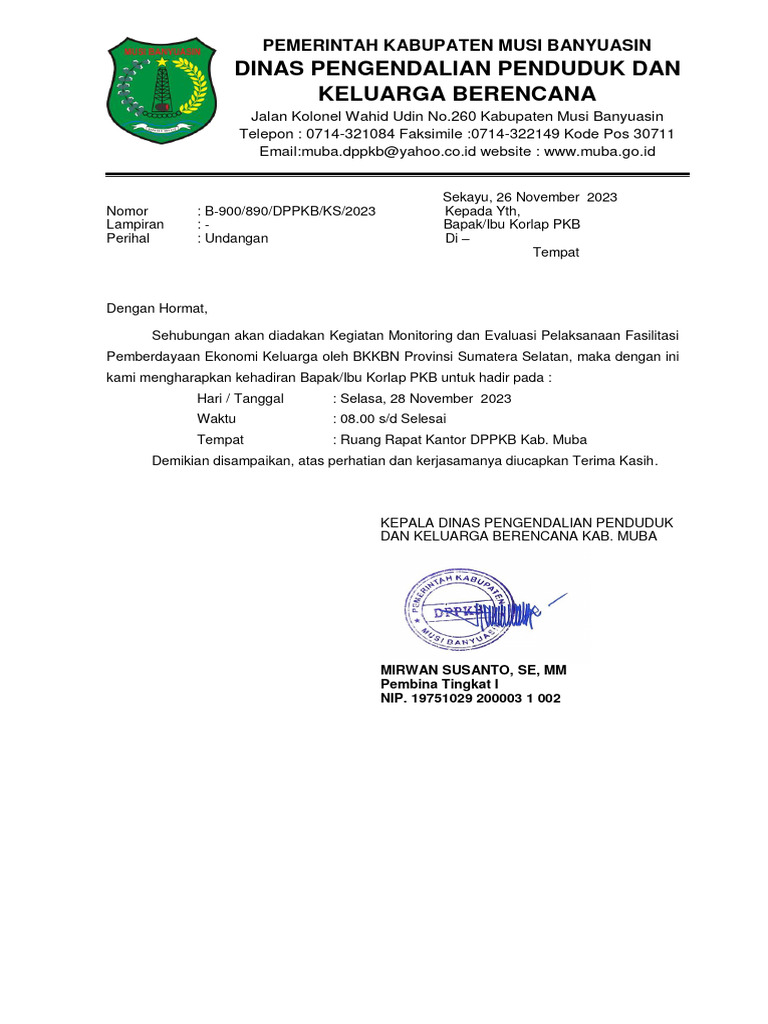 Undangan Korlap PKB | PDF