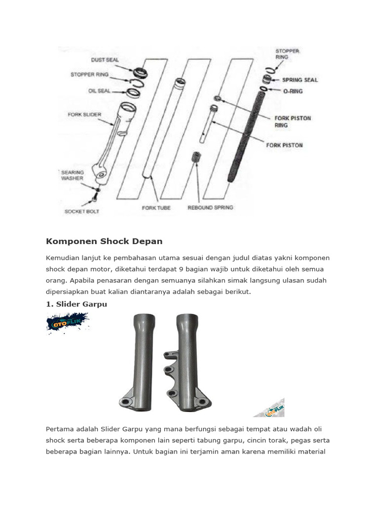Komponen Shock Depan | PDF