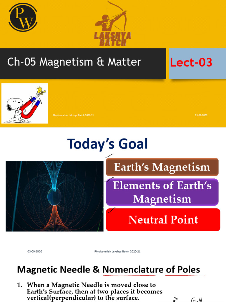 Magnetism and Matter Lect-03 Notes | PDF | Compass | Navigation Magnetism and Matter Lect-03 Notes | PDF | Compass | Navigation