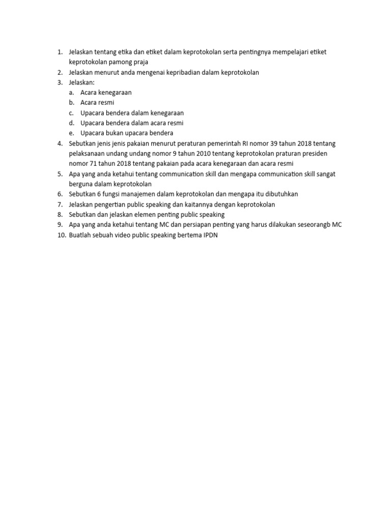 Etika Dan Etiket Keprotokolan | PDF