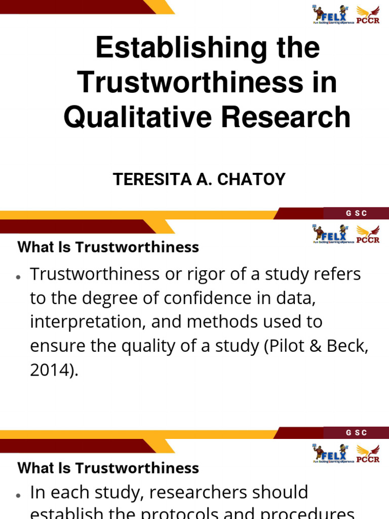 TERESITA CHATOY Establishing The Trustworthiness in Qualitative ...