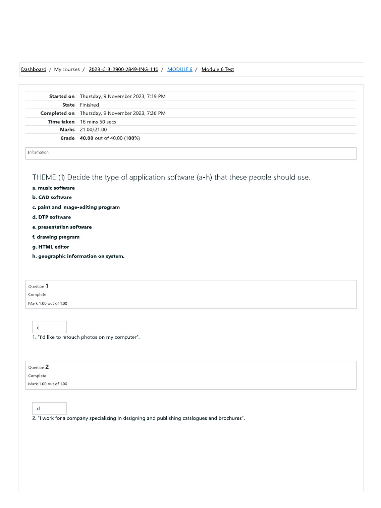 Module 6 Test | PDF