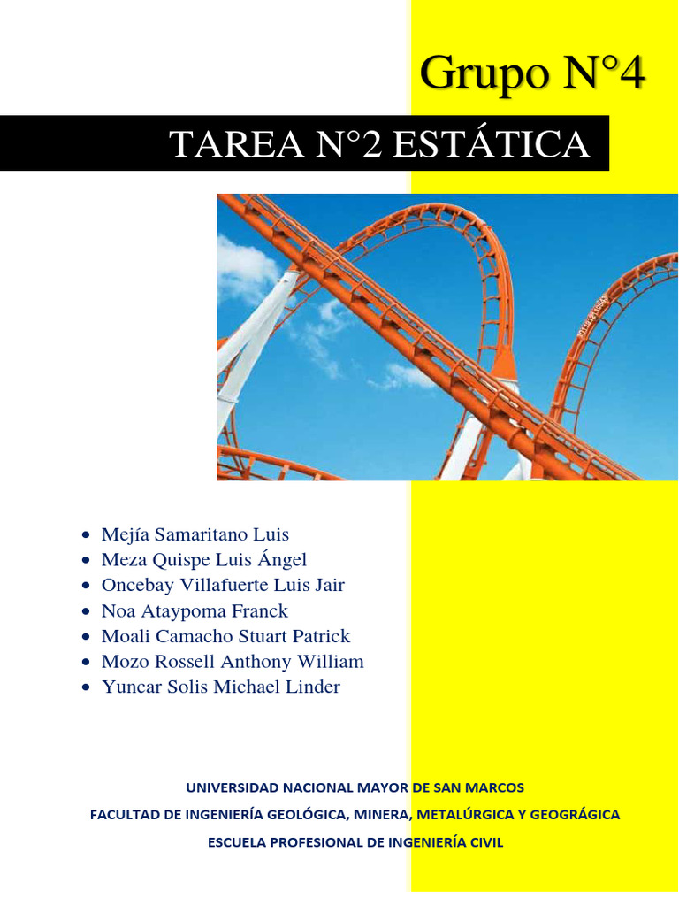 TAREA N°2 ESTÁTICA - Merged | PDF | Geometría | Física Aplicada e Interdisciplinaria