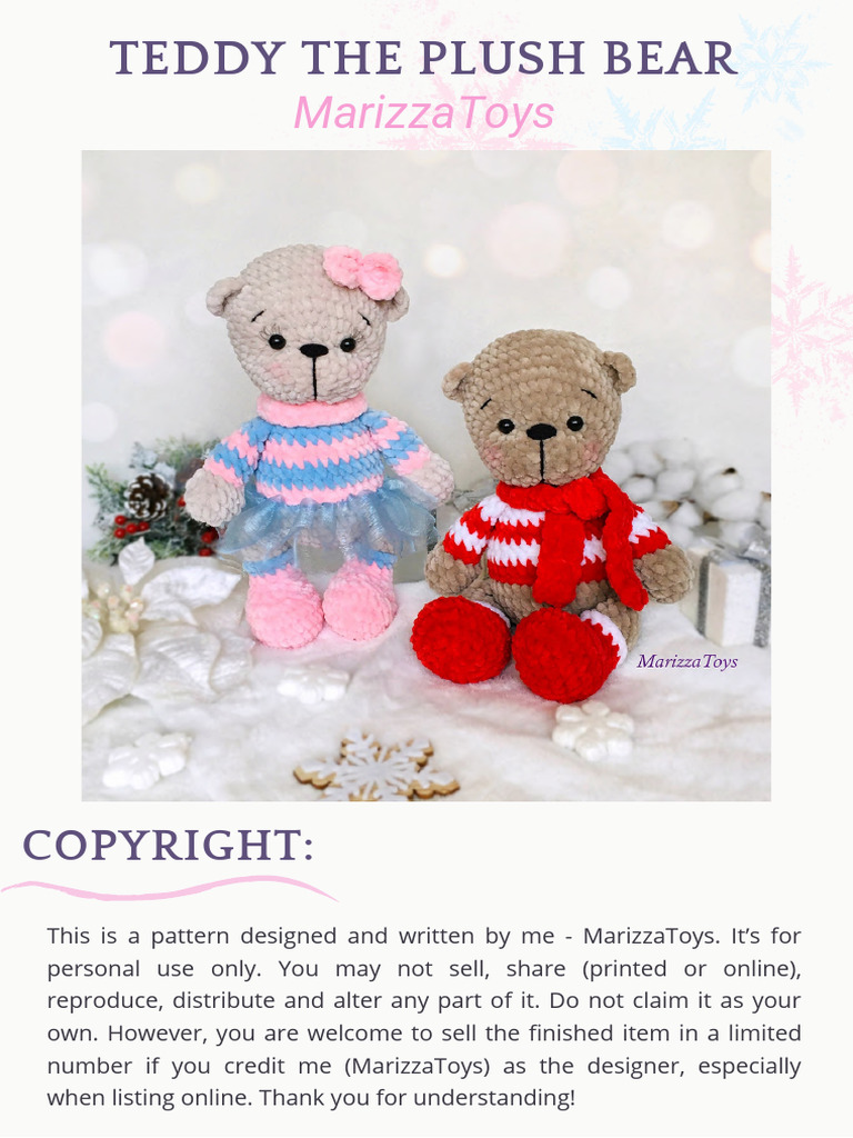 Teddy The Plush Bear | PDF | Crochet | Yarn