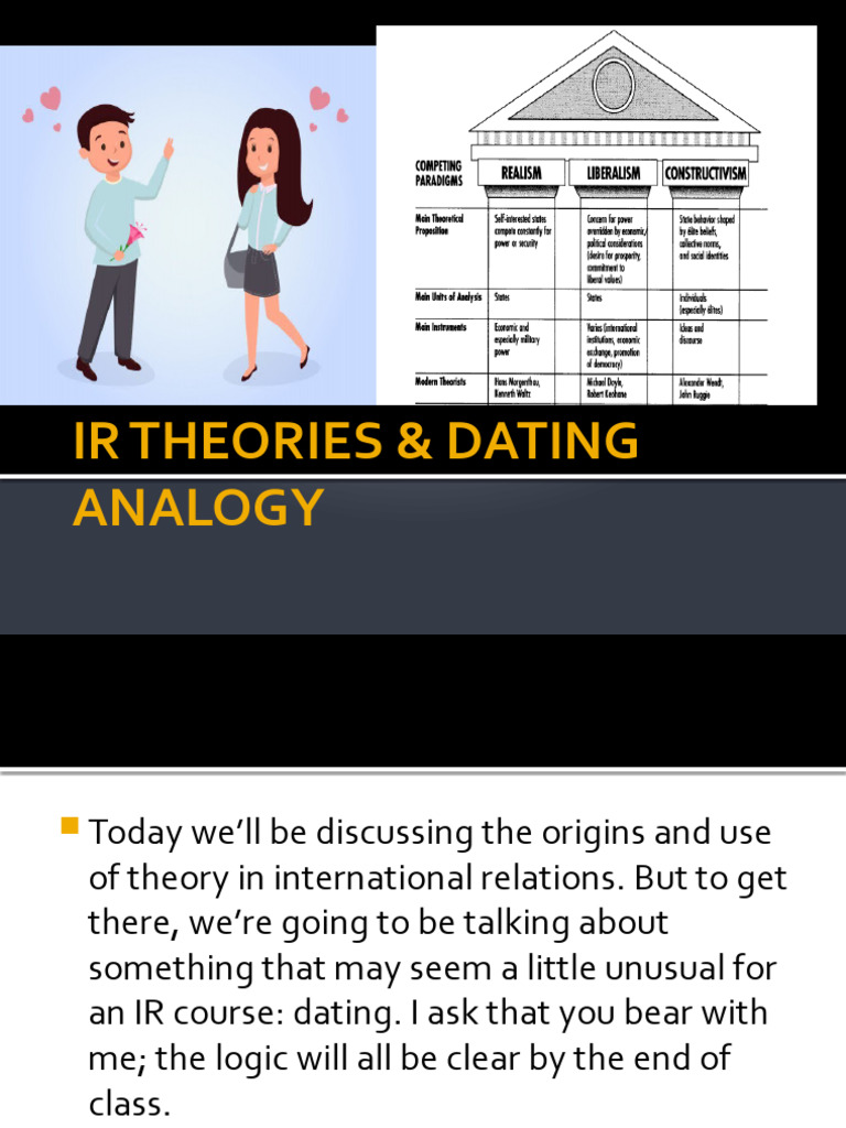 IR Theories Explained Through Dating | PDF | Reason | Philosophical ...