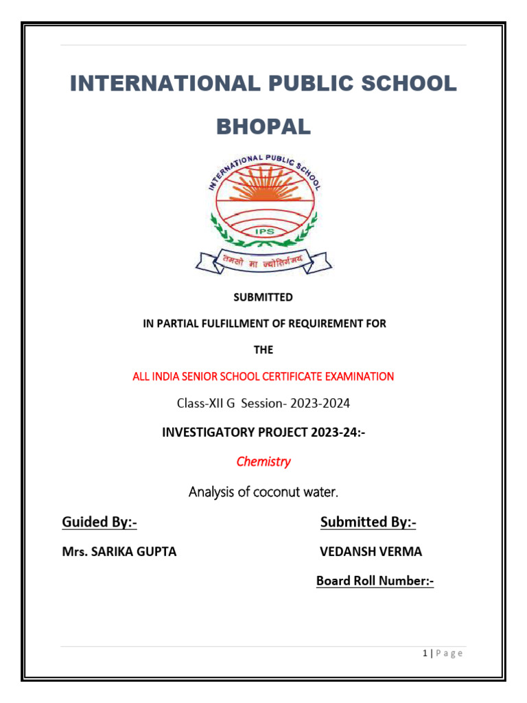 Chemistry Project !! | PDF | Magnesium | Sodium