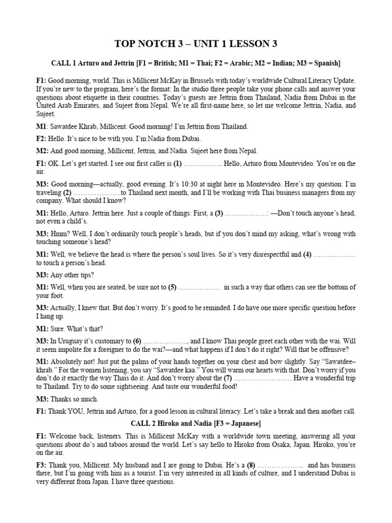 U1l3 Listening | PDF