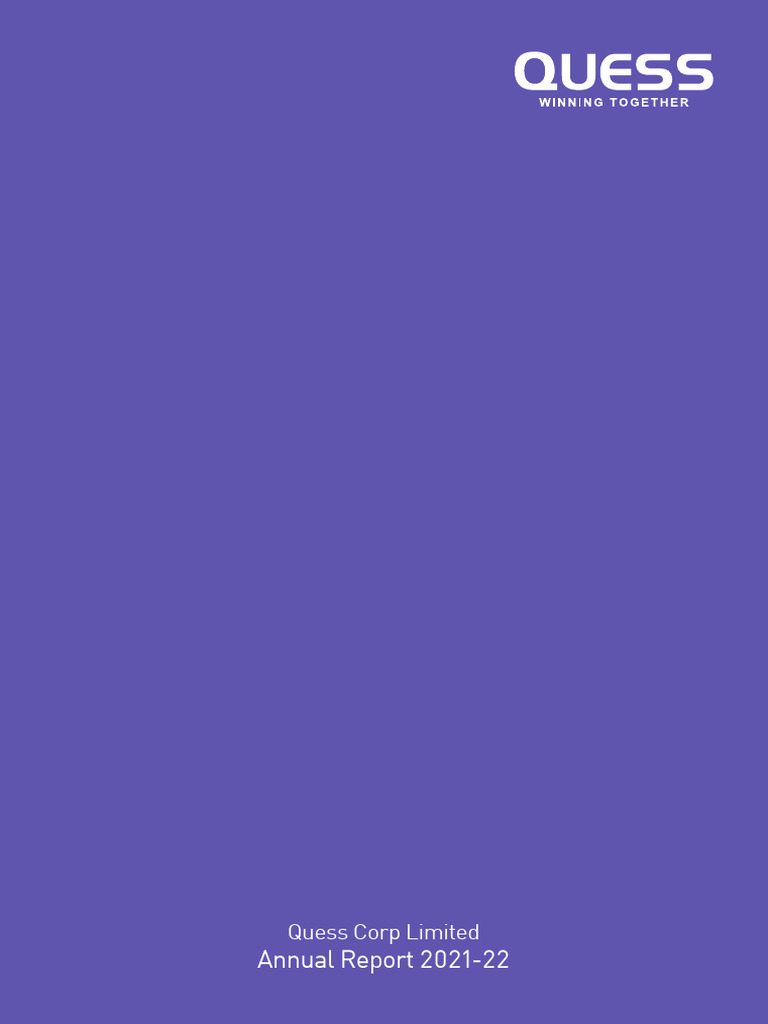 Quess Corp Annual Report 2021-22 | PDF | Outsourcing | Business