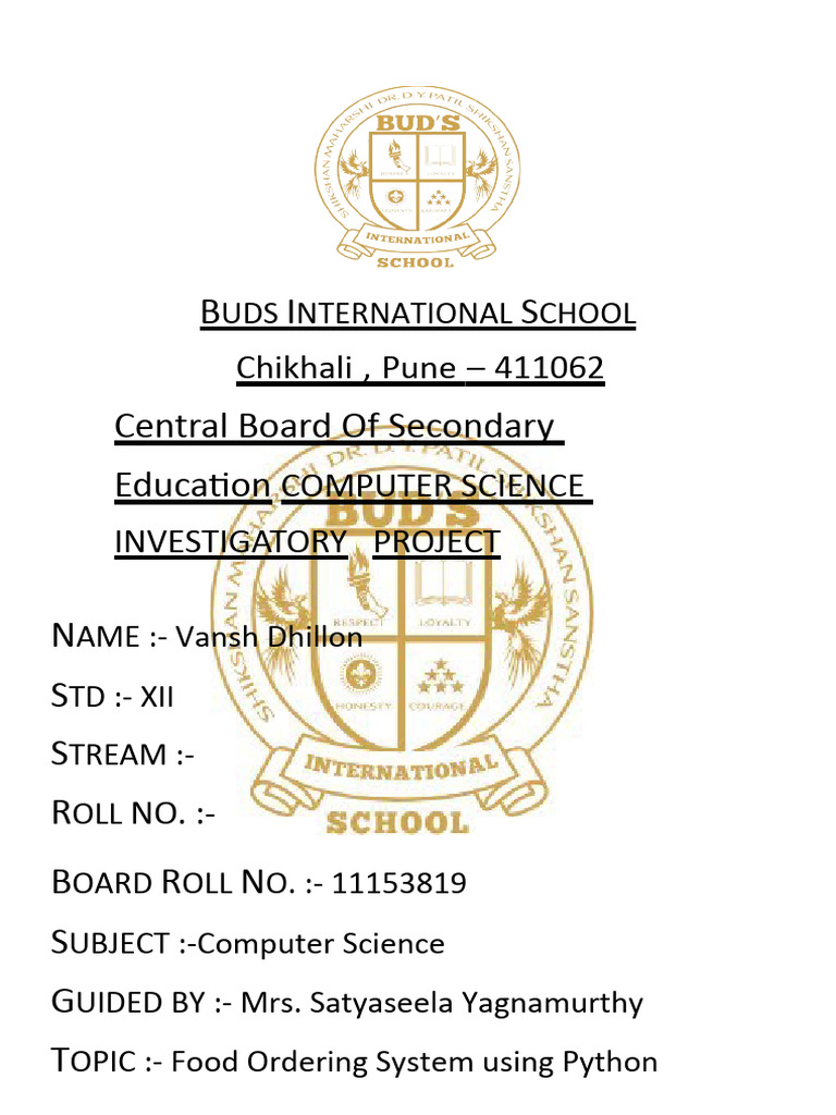 Food Ordering System | PDF | Data Management Software | Computer Science