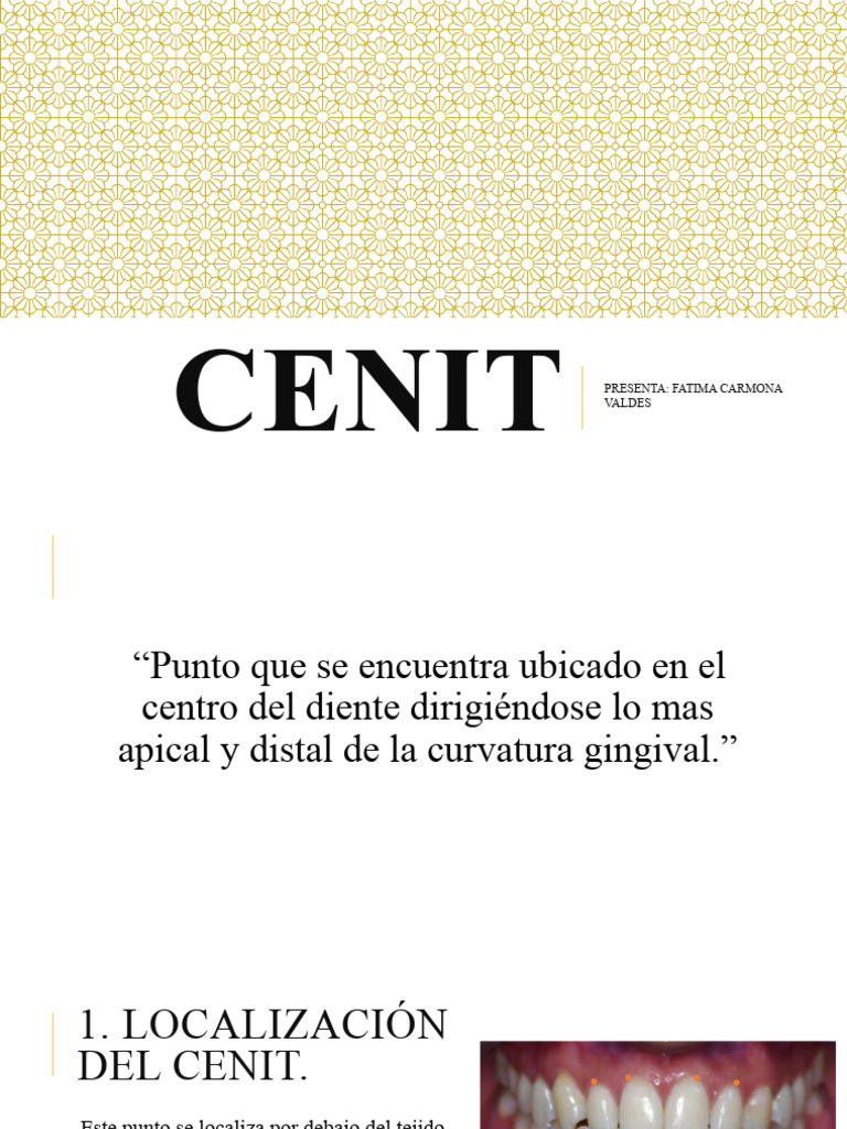 Tipos y Medición del Cenit Dental | PDF
