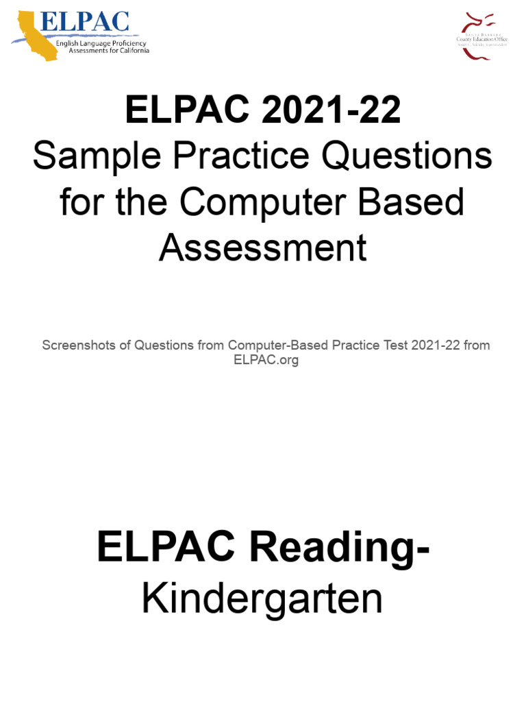 ELPAC Practice | PDF