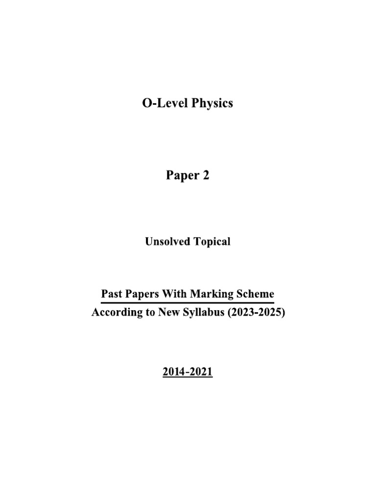 O-Level Physics P2 | PDF