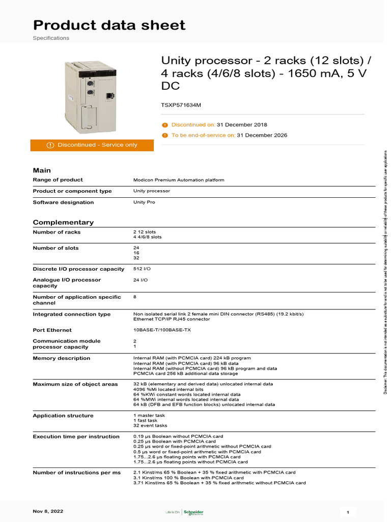 Modicon Premium - TSXP571634M | PDF | Programmable Logic Controller | Central Processing Unit