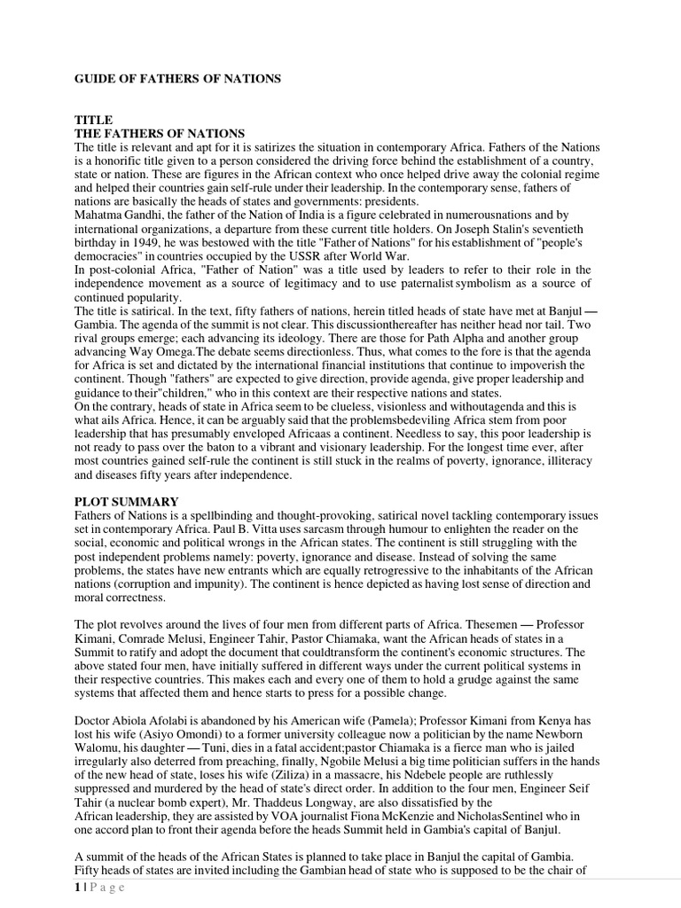 Fathers of Nations - Complete Guide | PDF | Zimbabwe