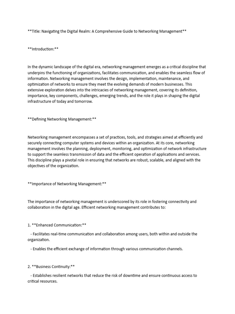Navigating The Digital Realm A Comprehensive Guide To Networking ... Navigating The Digital Realm A Comprehensive Guide To Networking ...