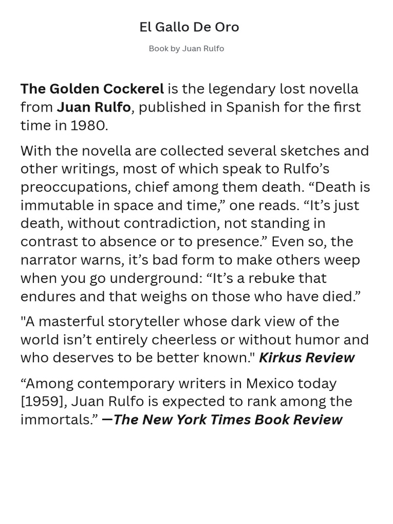 El Gallo de Oro | PDF