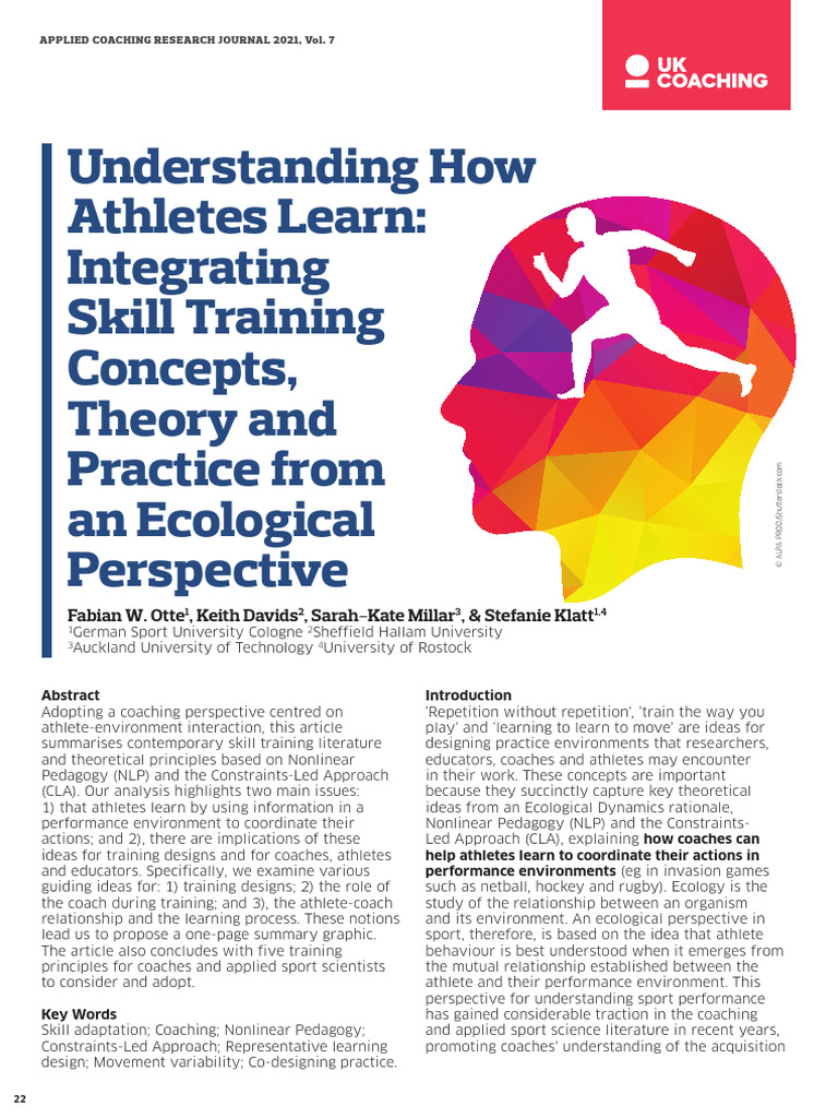 Athlete Learning in Ecological Coaching | PDF | Learning | Pedagogy